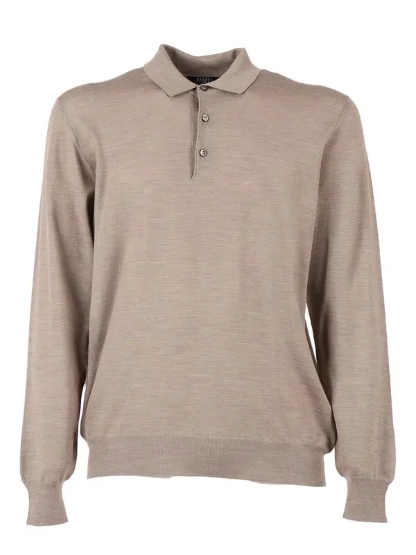 Fedeli Long Sleeve Knitted Polo Shirt