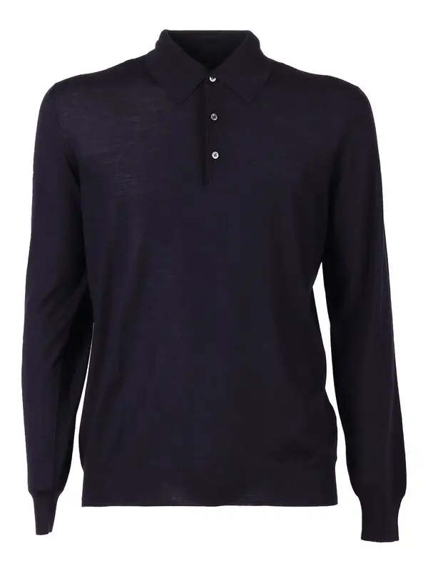 Fedeli Knitted Long Sleeve Polo Shirt