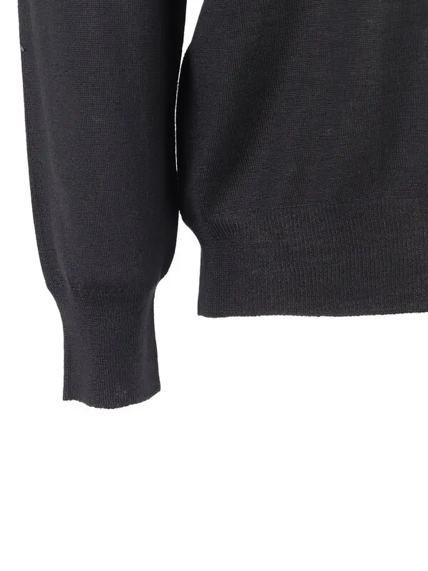 Fedeli Knitted Long Sleeve Mock Neck Sweater - Red
