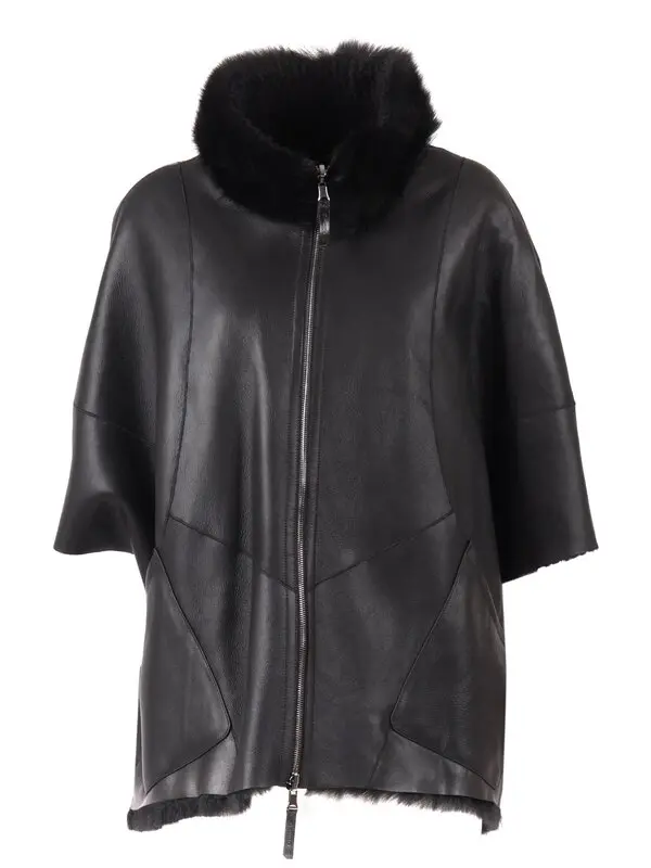 DIEGO M Nappa Cape With Toscana Details