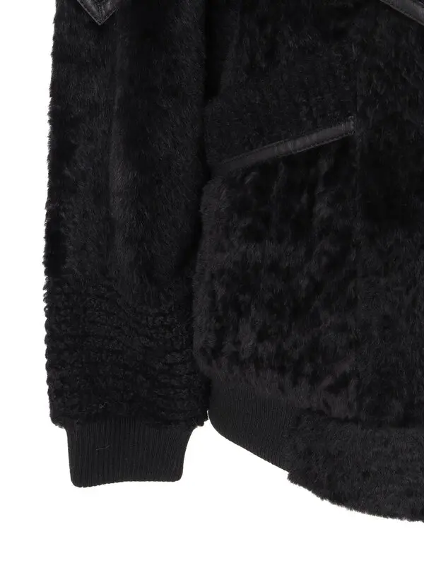 DIEGO M Nappa Leather Jacket With High Collar