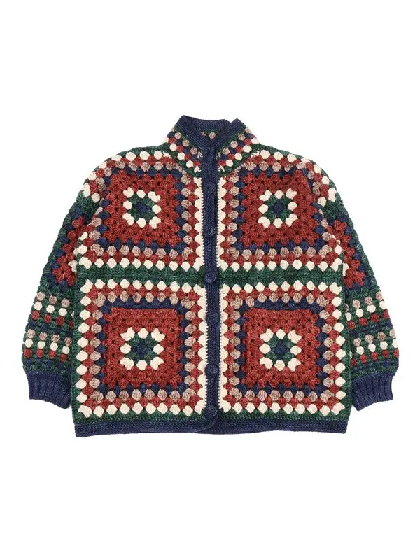 MISHA & PUFF Crochet Big Square Jacket - Blu