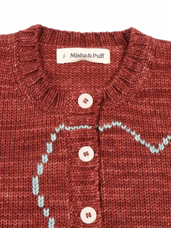 MISHA & PUFF Three Little Kittens Cardigan - Red