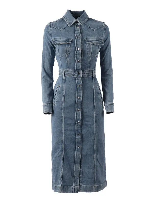7 For All Mankind Light Luxe Dress Morning Sky - Blue