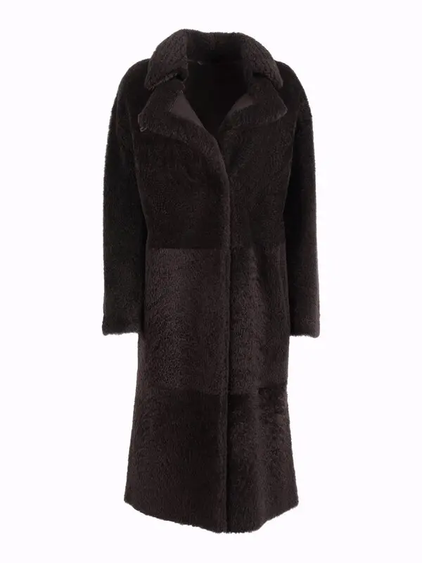 DIEGO M Nappa Leather Coat With Laser-cut Inserts