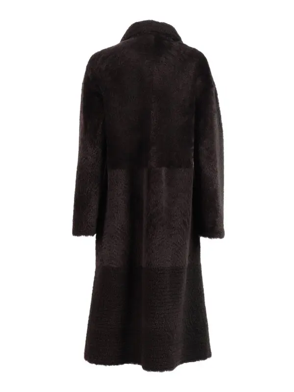 DIEGO M Nappa Leather Coat With Laser-cut Inserts
