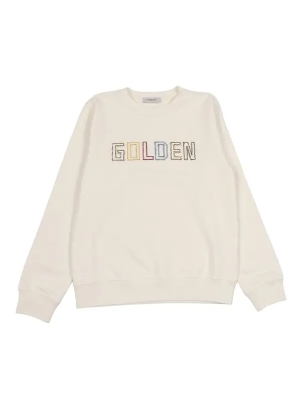 GOLDEN GOOSE Crew Neck Fleece Sweatshirt - White
