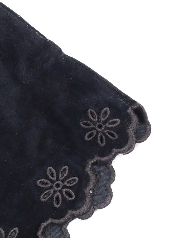 Chloé Floral Embroidered Velvet Skirt