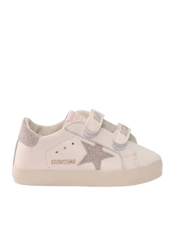 GOLDEN GOOSE School Nappa Sneakers With Glitter Star