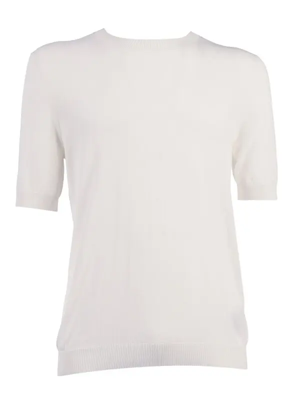 BALLANTYNE Short Sleeve Pullover - White