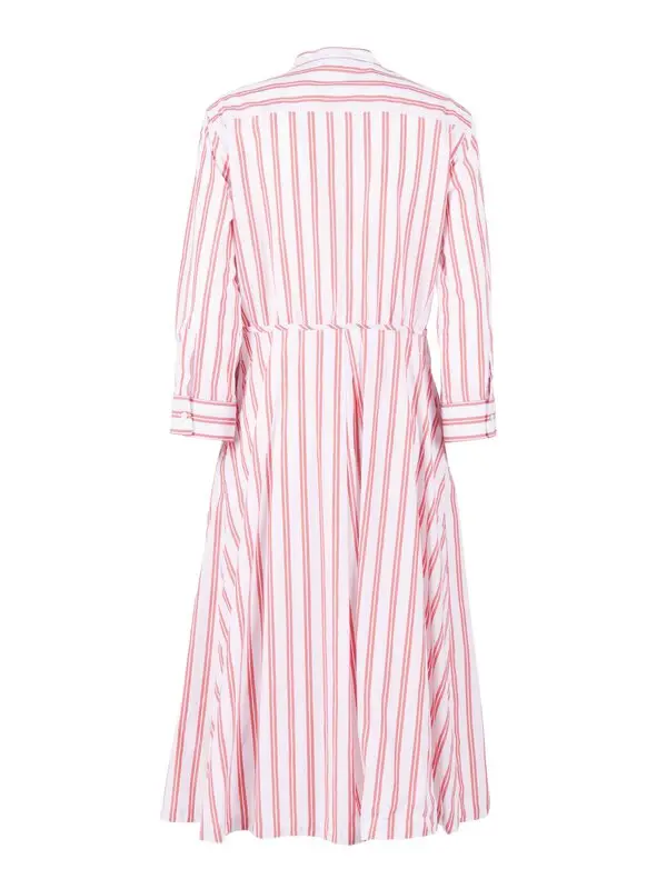 Aspesi Striped Shirt Dress - White