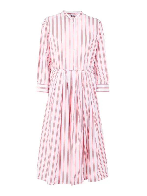 Aspesi Striped Shirt Dress - White