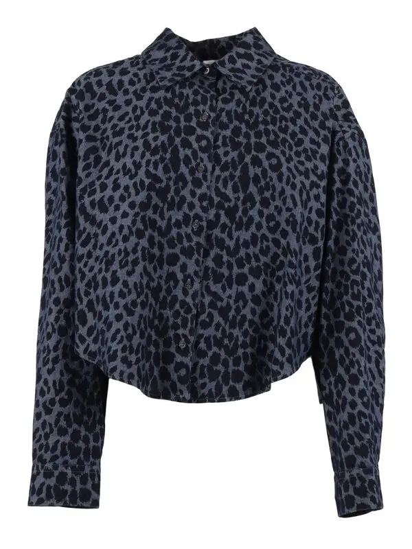 Aspesi Animal Print Button-down Shirt - Blu