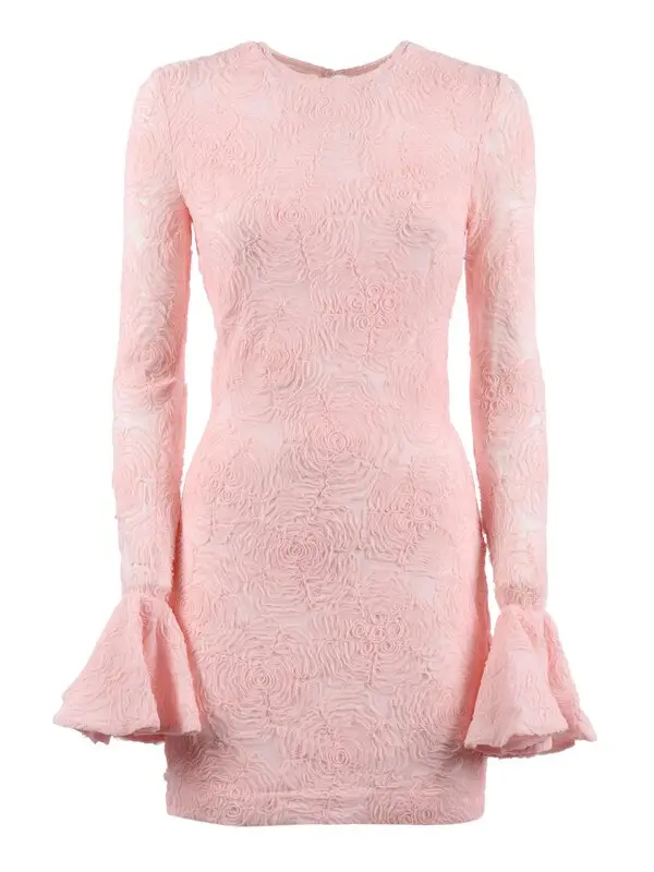 ROTATE BY BIRGER CHRISTENSEN Mesh Frill Mini Dress - Red