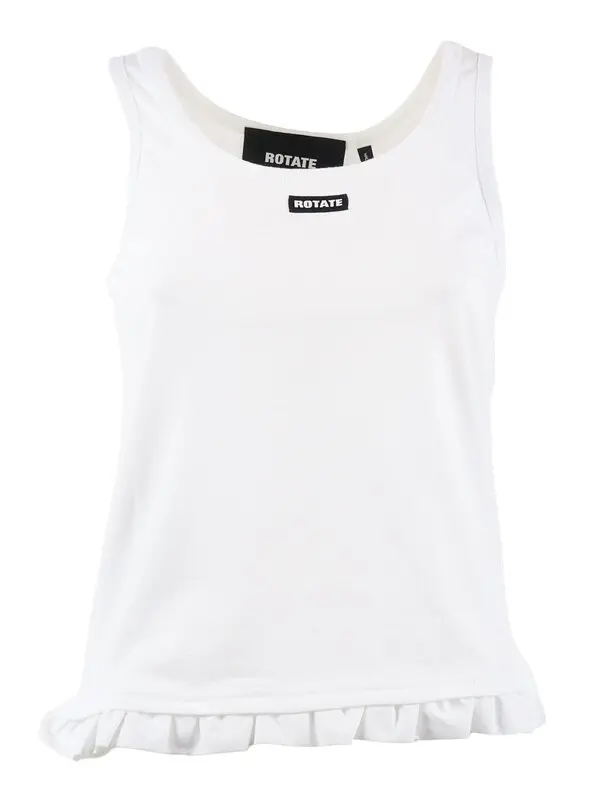 ROTATE BY BIRGER CHRISTENSEN Ruffle Hem Tank Top - White