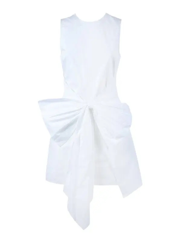 ROTATE BY BIRGER CHRISTENSEN Sleeveless Dress With Bow - White