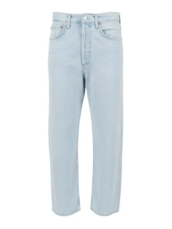 AGOLDE 90's Crop Mid Rise Loose Fit Jeans - Blu