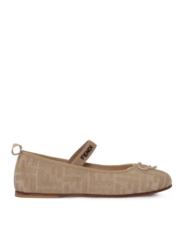 FENDI JR Light Ballerinas With Logo