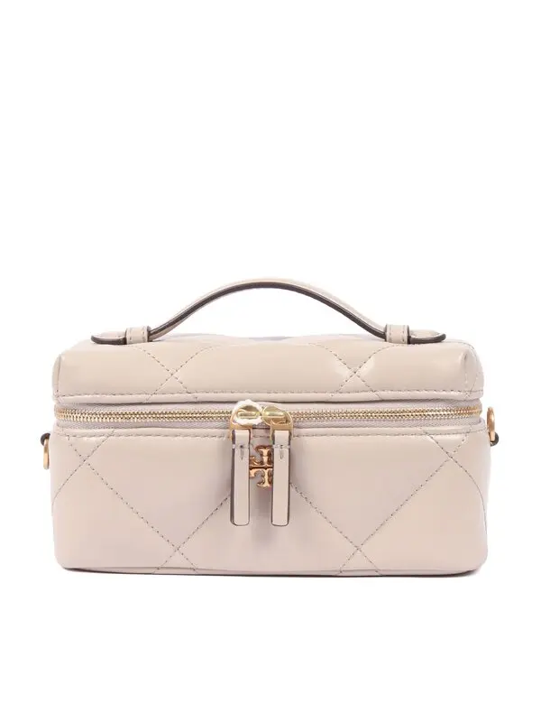 Tory Burch Kira Diamond Quilt East West Vanity Case - White