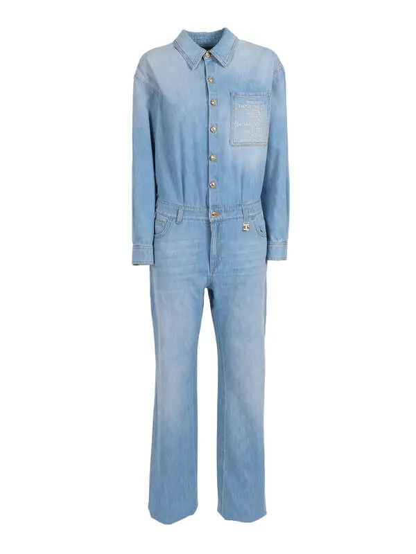 Elisabetta Franchi Denim Jumpsuit - Blu