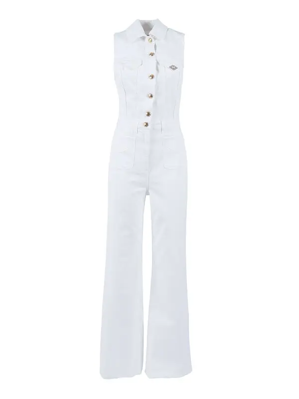 Elisabetta Franchi Denim Jumpsuit - White
