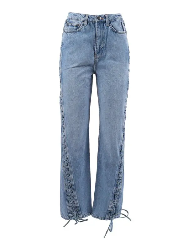 ROTATE BY BIRGER CHRISTENSEN Twisted Lacing Jeans - Blu