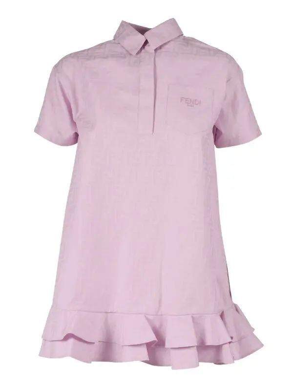 FENDI JR Ff Cotton Jacquard Abito