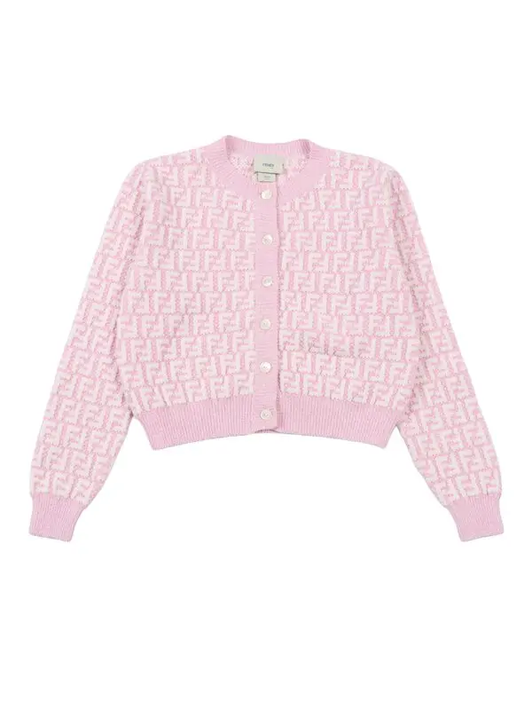 FENDI JR Cardigan In Ff Viscose Knit