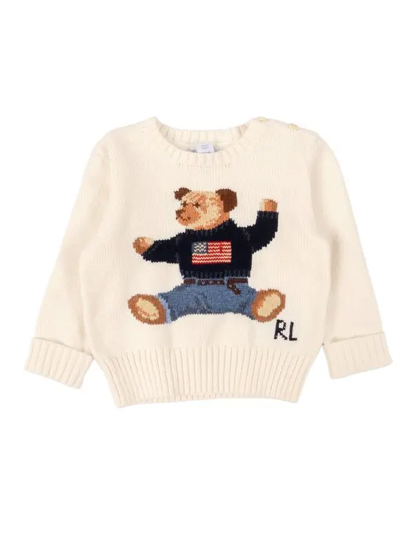 Polo Ralph Lauren Bear Print Sweater - White