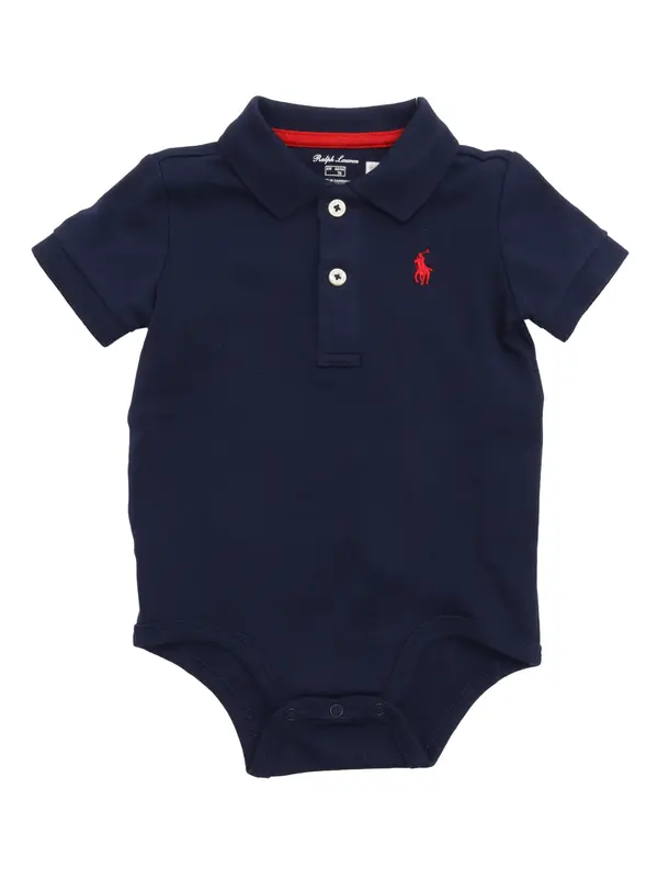 Polo Ralph Lauren Short Sleeve Polo Romper - Blu