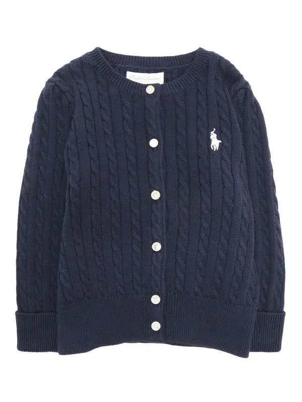 Polo Ralph Lauren Mini Cable Knit Cotton Cardigan - Blu