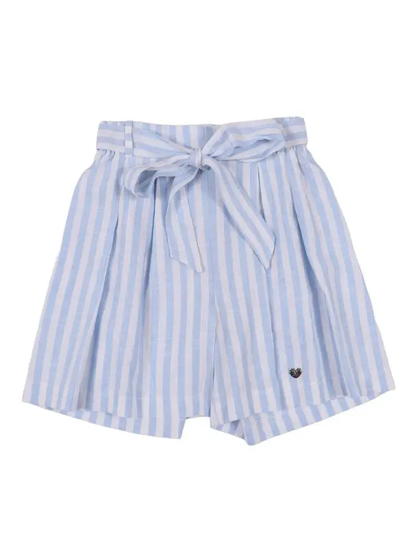 Monnalisa Striped Linen Shorts - White