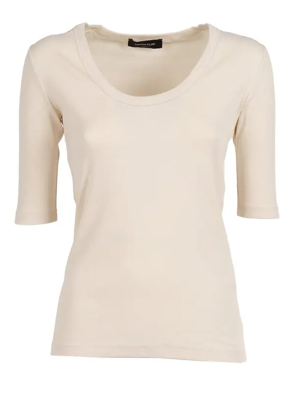 Fabiana Filippi T-shirt In Jersey Costina - White