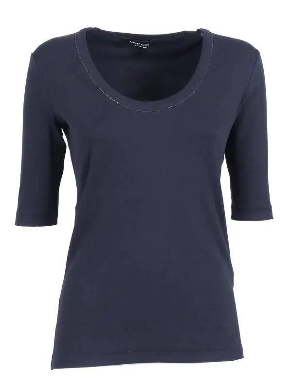 Fabiana Filippi Jersey T-shirt With Elbow Sleeves - Blu