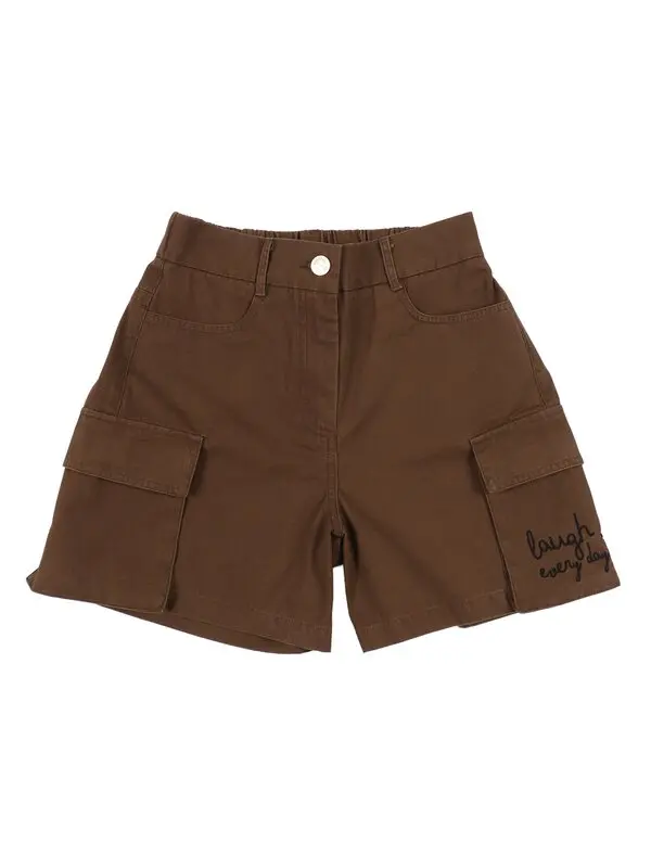 Monnalisa Canvas Shorts With Pockets