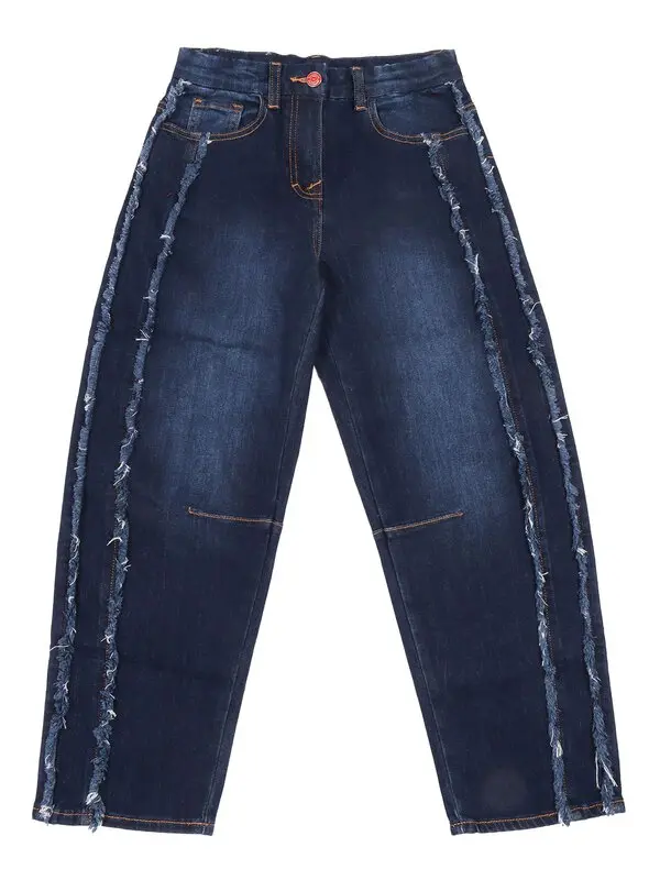 Monnalisa Patchwork Denim Jeans - Blu