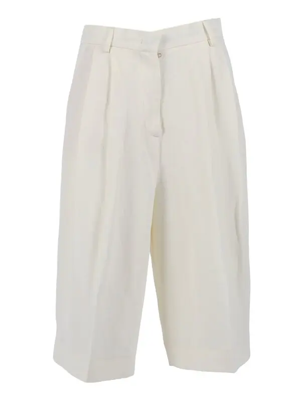 Fabiana Filippi Wide Leg Bermuda Shorts - White