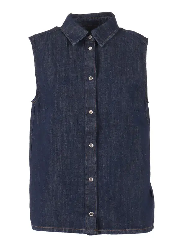 7 For All Mankind Sleeveless Shirt - Blu