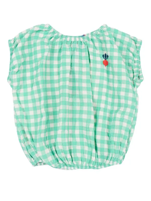 BOBO CHOSES Pixel Sugar Beet Vichy Woven Blouse - Green