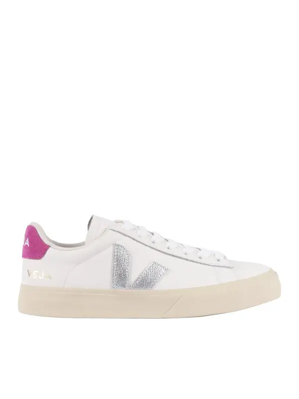 VEJA Campo Leath Silver Ultraviolet Sneakers - White