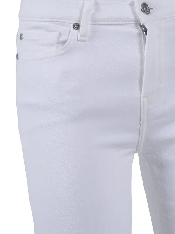 7 For All Mankind Cropped Dojo Raw Cut Jeans - White