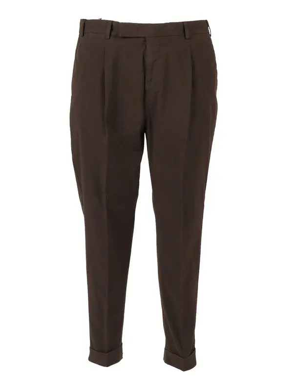 PT TORINO Pleated Trousers With Turn Up Hem