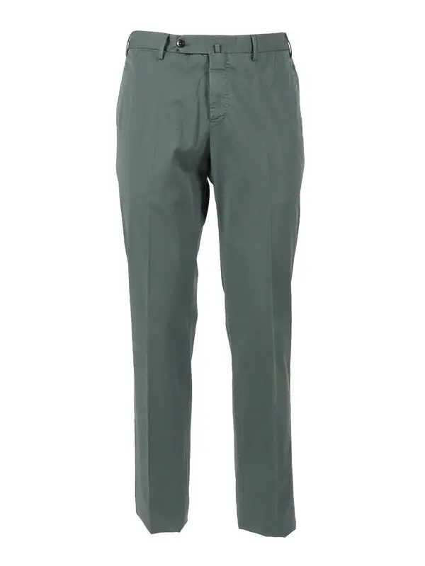 PT TORINO Slim Flat Front Trousers - Green