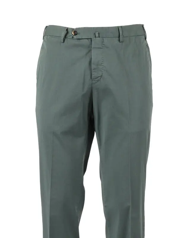 PT TORINO Slim Flat Front Trousers - Green