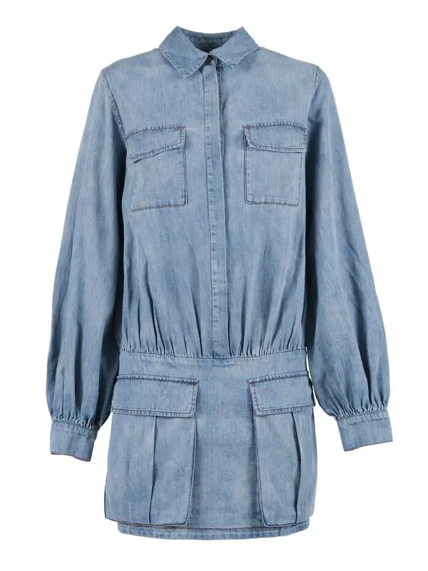 7 For All Mankind Utility Mini Dress - Blu