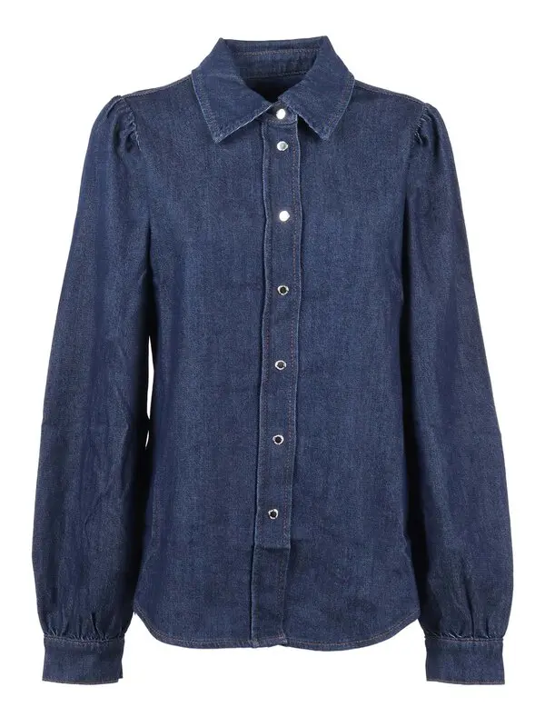 7 For All Mankind Puff Sleeves Halona Shirt - Blu