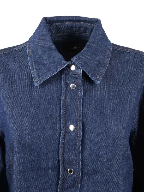 7 For All Mankind Puff Sleeves Halona Shirt - Blu
