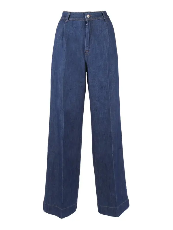 7 For All Mankind Pleated Halona Trouser - Blu