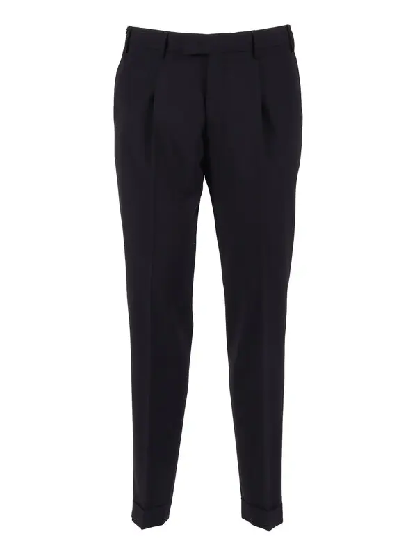 PT TORINO Pleated Trousers With Flap Pockets - Blu