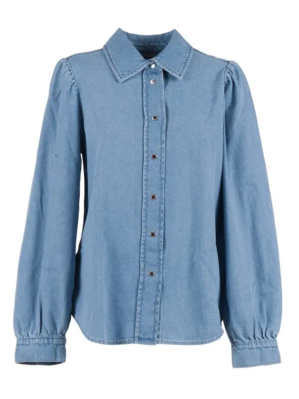 7 For All Mankind Puff Sleeve Hana Shirt - Blu